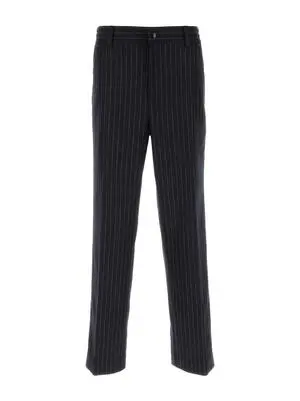 Moncler Embroidered Stretch Wool Pants - Gray