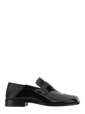 MAISON MARGIELA Black Leather Tabi Loafers - Multicolor