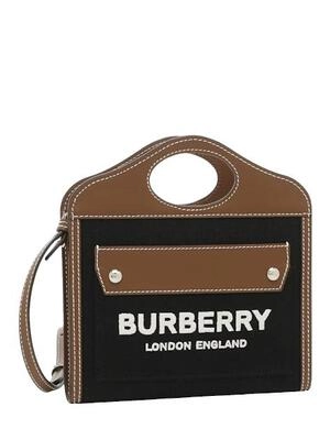 BURBERRY Burberry Two-Tone Canvas And Leather Micro Bag