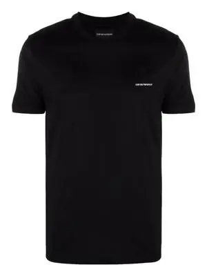 Emporio Armani Logo Printed Crewneck T-shirt - Black