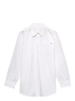 Prada Long-sleeved Shirt With Classic Collar - White