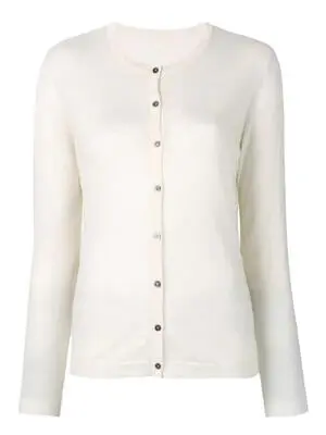Lela Rose Button Fitted Cardigan - White