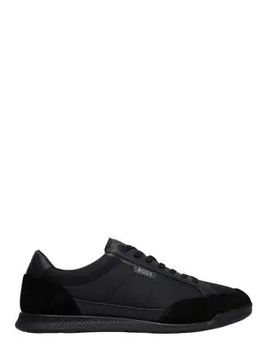 Hugo Boss Lace-up Sneakers With Perforated Details - Black