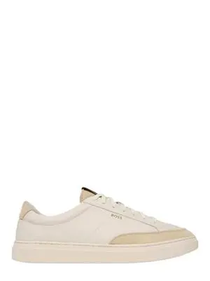 Hugo Boss Lace-up Sneakers With Perforated Details - White