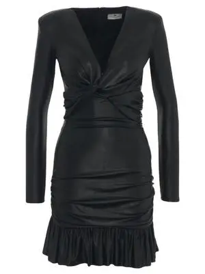 Elisabetta Franchi V-neck Knotted Dress - Black