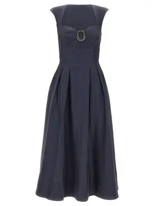 Rebecca Vallance Serenity Sweetheart Midi Dress - Navy