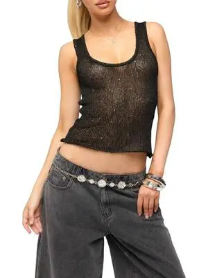 EDIKTED EDIKTED Eleora Sequin Knit Tank Top Black