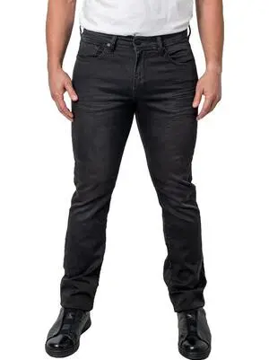 MACEOO Washed Straight Leg Jeans - Black