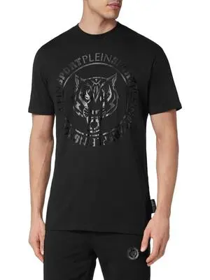 PLEIN SPORT T-shirt Round Neck Ss Carbon Tiger - Black