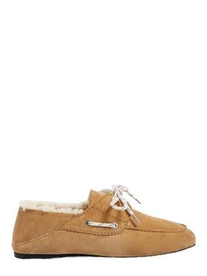 SANDRO Shearling Boat Shoes