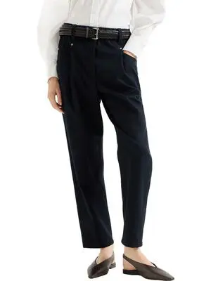 Brunello Cucinelli Stretch Cotton Baggy Pull-on Trousers With Shiny Bartack - Cobalt