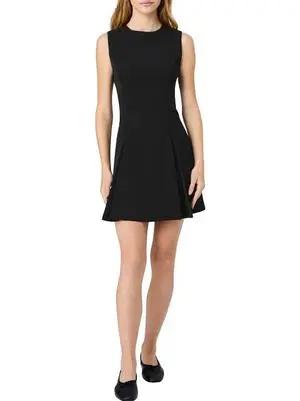 French Connection Sleeveless Pleated Mini Dress - Black