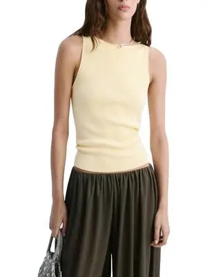 Mango Fine-knit Boat Neck Top - Vanilla
