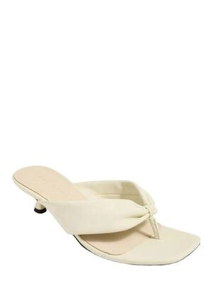 Yosi Samra Eva Thong Kitten Heel Sandal - Cream
