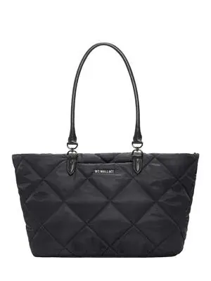 Mz Wallace Medium Madison East/west Quilted Nylon Tote - Black
