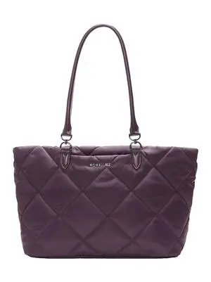 Mz Wallace Medium Madison East/west Quilted Nylon Tote - Raisin