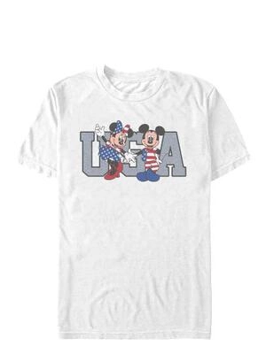 MICKEY & FRIENDS The American Couple Graphic T-shirt - White