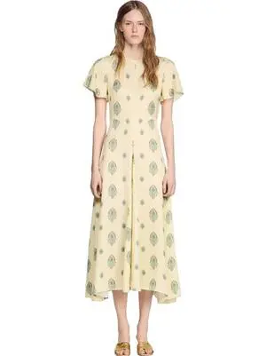 Sandro Paisley Print Maxi Dress - Light Yellow