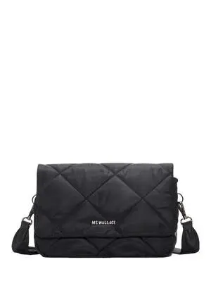 Mz Wallace Quilted Nylon Flap Crossbody Bag - Black