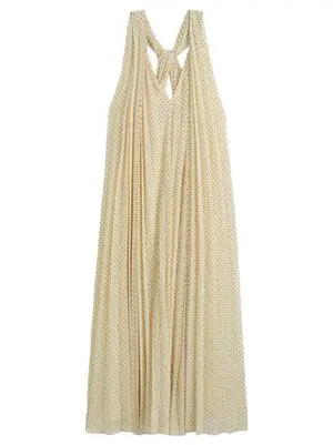 Cos Tie-detail Pleated Georgette Maxi Dress - Yellow