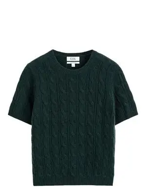 Cos Cable-knit Cashmere T-shirt - Green