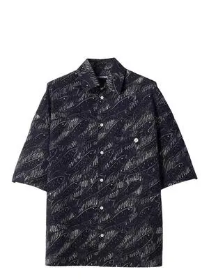 Jacquemus Rio Fish-print Short-sleeve Shirt - Black