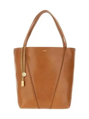 Chloé Shopper Bag With Gold Tone Chain Detail - Multicolor