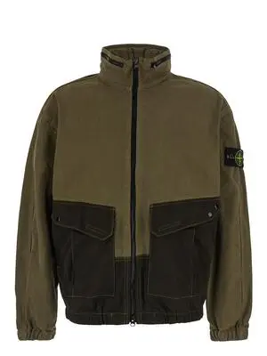 Stone Island Cotton Jacket With Classic Collar And Zip Closure - Multicolor