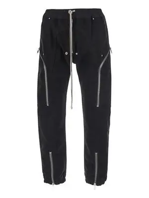 Rick Owens Heizer' Pants With Side Zip Cargo Pockets In Cotton For - Black