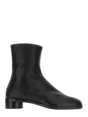 MAISON MARGIELA Black Leather Ankle Boots - Multicolor