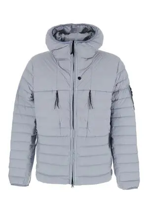 Stone Island Down Jacket With High Collar And Long Sleeves In Tech Fabric - Gray