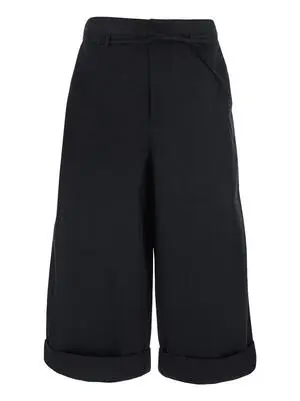 Jacquemus Le Pantalon Marin' Black Pants With Removable Belt And Wide Leg In Cotton For - Multicolor