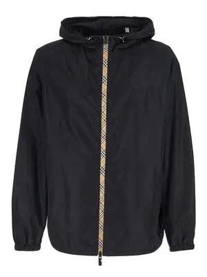 Burberry Tech Fabric Jacket With Logo Patch - Multicolor