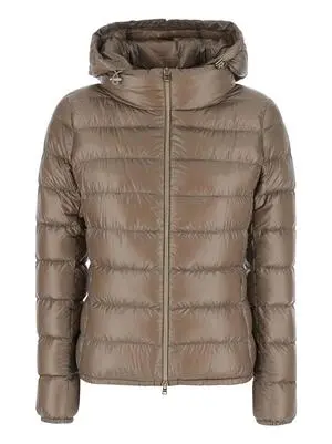 Herno Giada Hooded Short Puffer Jacket - Cream