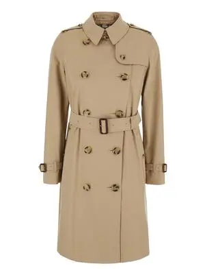 Burberry Kensington Trench Coat With Waist Belt - Multicolor