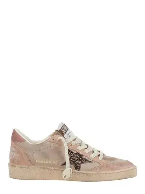 GOLDEN GOOSE Golden Goose Ballstar Shoes With Suede Upper And Glitter Star Detail Pink