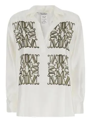Max Mara MAX MARA Elegant Cotton Shirt With Classic Collar And Long Sleeves Multicolor