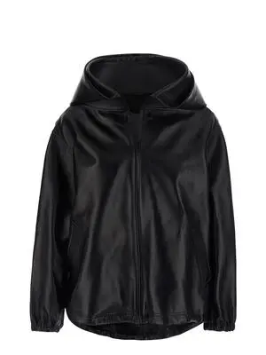BALENCIAGA BALENCIAGA Smooth Leather Relaxed Hoodie
