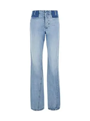 MAISON MARGIELA Pants With Distinctive Details In Blue Cotton For - Multicolor