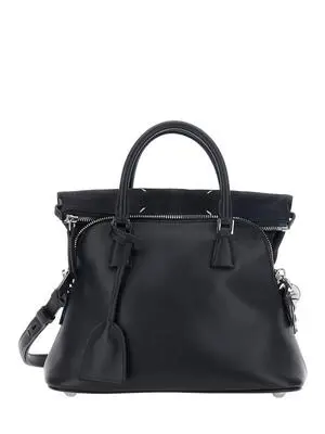 MAISON MARGIELA Leather Handbag With Adjustable Shoulder Strap - Black