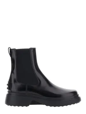 TOD'S Leather Blend Ankle Boots With Side Elastic Inserts - Multicolor