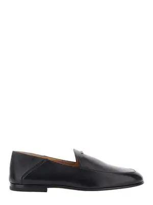TOD'S Smooth Leather Loafers With Logo Plate - Multicolor