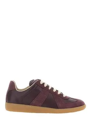 MAISON MARGIELA Low Top Sneakers In Leather And Suede - Brown