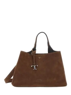 TOD'S TOD'S Suede Handbag With T Plate Detail Multicolor