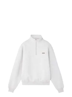 Jacquemus Half-zip Embroidered Logo Sweatshirt - Gray