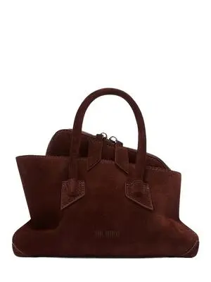 Attico La Passeggiata Mini Zebra Print Calf Hair Top Handle Bag - Brown