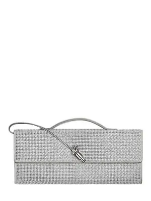 Bottega Veneta Andiamo Crystal Clutch Bag - White