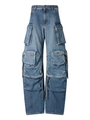 Attico Cargo Jeans Washed - Blue