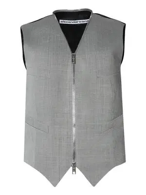 Alexander Wang Tailored Vest With Wraparound Zipper Light Heather - Grey