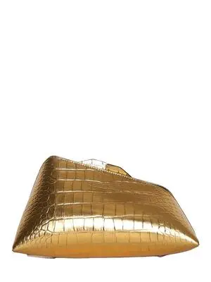 Attico 8.30 Pm" Crocodile-effect Leather Clutch - Gold